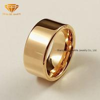 China Fashion Jewelry Top Quality Body Jewelry 10mm Width PVD Rose Gold Polished Tungsten Carbide Rings Tst2922 for sale