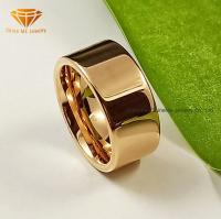 China Fashion Jewelry Top Quality Body Jewelry 10mm Width PVD Rose Gold Polished Tungsten Carbide Rings Tst2922 for sale