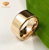 China Fashion Jewelry Top Quality Body Jewelry 10mm Width PVD Rose Gold Polished Tungsten Carbide Rings Tst2922 for sale