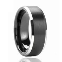 China Matte Top and Polished Egdge Tungsten Jewelry Black Plating Tungsten Wedding Ring Tst2839 for sale