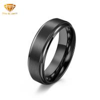 China 6, 8, 10mm Tungsten Plated Black Matte Men's Ring Tsr017 for sale