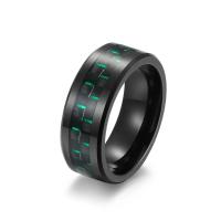China European and American Style Black Tungsten Steel Inlaid Carbon Fiber Ring for Men's Tungsten Gold Pure Black Ring Jewelry Tst2843 for sale