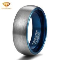 China Jewelry Supply Brushed Blue Silver Width 4mm 6mm 8mm Tungsten Steel Ring Trendy Men's Jewelry Tst2829 for sale