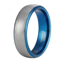 China Jewelry Supply Brushed Blue Silver Width 4mm 6mm 8mm Tungsten Steel Ring Trendy Men's Jewelry Tst2829 for sale