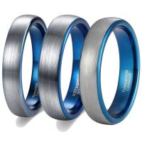 China Jewelry Supply Brushed Blue Silver Width 4mm 6mm 8mm Tungsten Steel Ring Trendy Men's Jewelry Tst2829 for sale