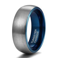 China Jewelry Supply Brushed Blue Silver Width 4mm 6mm 8mm Tungsten Steel Ring Trendy Men's Jewelry Tst2829 for sale