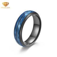 China Diamond Turtle Face Black Tungsten Steel Ring Men's Ring Tail Ring Tsr007 for sale