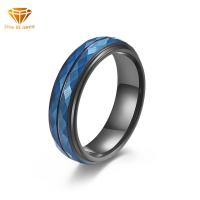 China Diamond Turtle Face Black Tungsten Steel Ring Men's Ring Tail Ring Tsr007 for sale