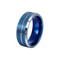 China Tungsten Ring Jewelry Titanium Jewelry Blue Plated Man Tungsten Wedding Ring Tst2867 for sale