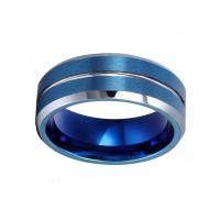 China Tungsten Ring Jewelry Titanium Jewelry Blue Plated Man Tungsten Wedding Ring Tst2867 for sale