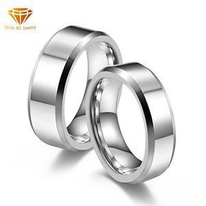 China in Stock 6mm Double Beveled Tungsten Steel Smooth Ring 8mm Tungsten Gold Anti Scratch Simple Men's Ring Tsr006 for sale
