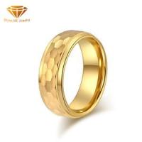 China Minimalist Design Tungsten Carbide Steel Ring for Men Personalized Fashion Tungsten IP Gold Jewelry Tstr040 for sale