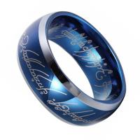 China Tungsten Steel Ring IP Blue Tungsten Laser Jewelry Customer Logo for Free Jewelry Ring Tst101b for sale