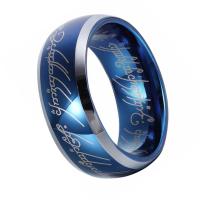 China Tungsten Steel Ring IP Blue Tungsten Laser Jewelry Customer Logo for Free Jewelry Ring Tst101b for sale