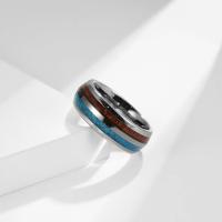 China European and American Jewelry Tungsten Steel Inlaid Wood Ring Tungsten Gold Inlaid Opal Shell Ring for Men Tstr012 for sale