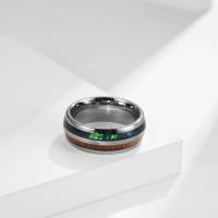 China European and American Jewelry Tungsten Steel Inlaid Wood Ring Tungsten Gold Inlaid Opal Shell Ring for Men Tstr012 for sale