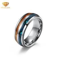 China (in stock) Arc Tungsten Steel Veneer Ring Tungsten Gold Color Shell Ring Tsr012 for sale