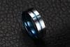 China Boby Jewelry Ring 6mm Tungsten Steel IP Blue Groove Cross Ring Fashion Ring Jewelry Tst2871 for sale
