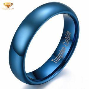 China Fashion Ring Jewelry Polished IP Blue Tungsten Wedding Ring (TSTBL19) for sale