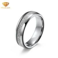 China Steel 468 mm Arc Tungsten Steel Inlaid Ice Silk Ring Wedding Engagement Couple Ring Tsr013 for sale