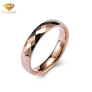 China 4mm Tungsten Steel Diamond Cut Face Ring Unisex Tungsten Carbide Wedding Ring Lovers Hand Ornament Tsr035 for sale