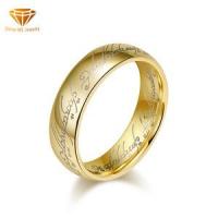 China European and American Film and Television Ring King Tungsten Steel Ring Gold Lase Jewelry Tsr032 for sale