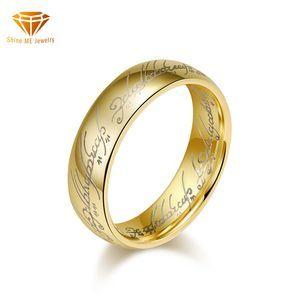 China European and American Film and Television Ring King Tungsten Steel Ring Gold Lase Jewelry Tsr032 for sale