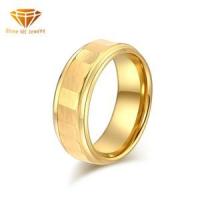 China Simple and High-End Design Tungsten Carbide Ring for Men's Personalized Cutting Tungsten Gold Jewelry Tstr038 for sale