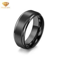 China Brushed Tungsten Steel Plated Black Matte Ring for Men Simple Ring Trs017 for sale