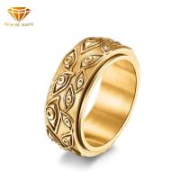 China Devil's Eye Titanium Steel Spinner Ring for Men Rotating Dynamic Relieving Anxiety Stainless Steel Ring Retro Jewelry Sskr529 for sale