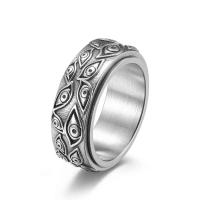 China Devil's Eye Titanium Steel Spinner Ring for Men Rotating Dynamic Relieving Anxiety Stainless Steel Ring Retro Jewelry Sskr529 for sale