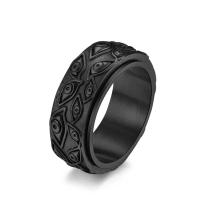 China Devil's Eye Titanium Steel Spinner Ring for Men Rotating Dynamic Relieving Anxiety Stainless Steel Ring Retro Jewelry Sskr529 for sale