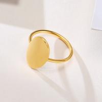China Stainless Steel Smooth Oval Personality Ring Steel Color/Gold Ring Female Fashion Ring Spot Wholesale SSR571g for sale