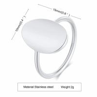 China Stainless Steel Smooth Oval Personality Ring Steel Color/Gold Ring Female Fashion Ring Spot Wholesale SSR571g for sale