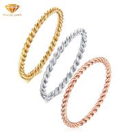 China Jewelry 18K Gold Japanese and Korean Titanium Steel Simple Twisted Ring for Women Titanium Steel Ins Cool Wind Fried Dough Twist SSR243 for sale