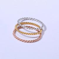 China Jewelry 18K Gold Japanese and Korean Titanium Steel Simple Twisted Ring for Women Titanium Steel Ins Cool Wind Fried Dough Twist SSR243 for sale