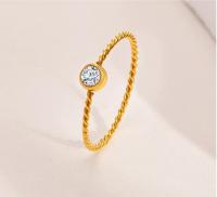 China Jewelry 18K Gold Japanese and Korean Titanium Steel Simple Twisted Ring for Women Titanium Steel Ins Cool Wind Fried Dough Twist SSR243 for sale