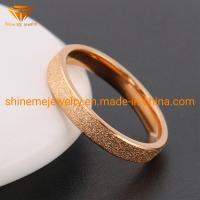 China New Titanium Stainless Steel Matte Ring Rose Gold Ring 2mm 6mm Stainless Steel Finger Rings SSR2059 for sale