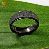 China Factory Wholesale High Quality Best Price Body Jewelry Roll Sand IP Black Stainless Steel Ring SSR1944 for sale