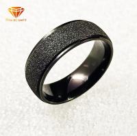 China Factory Wholesale High Quality Best Price Body Jewelry Roll Sand IP Black Stainless Steel Ring SSR1944 for sale