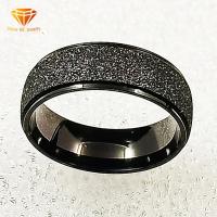 China Factory Wholesale High Quality Best Price Body Jewelry Roll Sand IP Black Stainless Steel Ring SSR1944 for sale