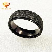 China Factory Wholesale High Quality Best Price Body Jewelry Roll Sand IP Black Stainless Steel Ring SSR1944 for sale