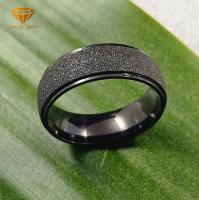 China Factory Wholesale High Quality Best Price Body Jewelry Roll Sand IP Black Stainless Steel Ring SSR1944 for sale