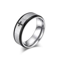 China Classic European and American Stainless Steel Cross Scripture Ring Men's Prayer and Faith Jewelry Accessories Fashion Ring Wholesale SSR848 for sale