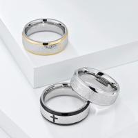 China Classic European and American Stainless Steel Cross Scripture Ring Men's Prayer and Faith Jewelry Accessories Fashion Ring Wholesale SSR848 for sale