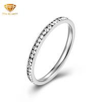 China 2mm Diamond Titanium Ring Female Tail Ring in Stock SSR763 for sale