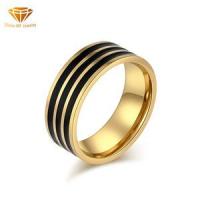 China Ins European and American Stainless Steel Plated 18K Gold Three Piece Ring Set Neutral Simple Light Luxury Men's and Women's Titanium Steel Jewelry for sale
