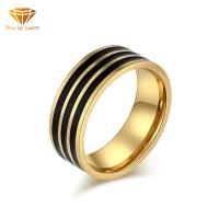China Ins European and American Stainless Steel Plated 18K Gold Three Piece Ring Set Neutral Simple Light Luxury Men's and Women's Titanium Steel Jewelry for sale