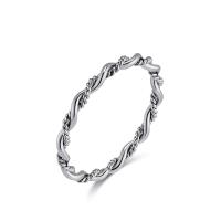 China Fashion Personality Fried Dough Twists Round Thread Double Strand Woven Titanium Steel Ring for Women SSR894 for sale