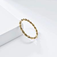 China Fashion Personality Fried Dough Twists Round Thread Double Strand Woven Titanium Steel Ring for Women SSR894 for sale
